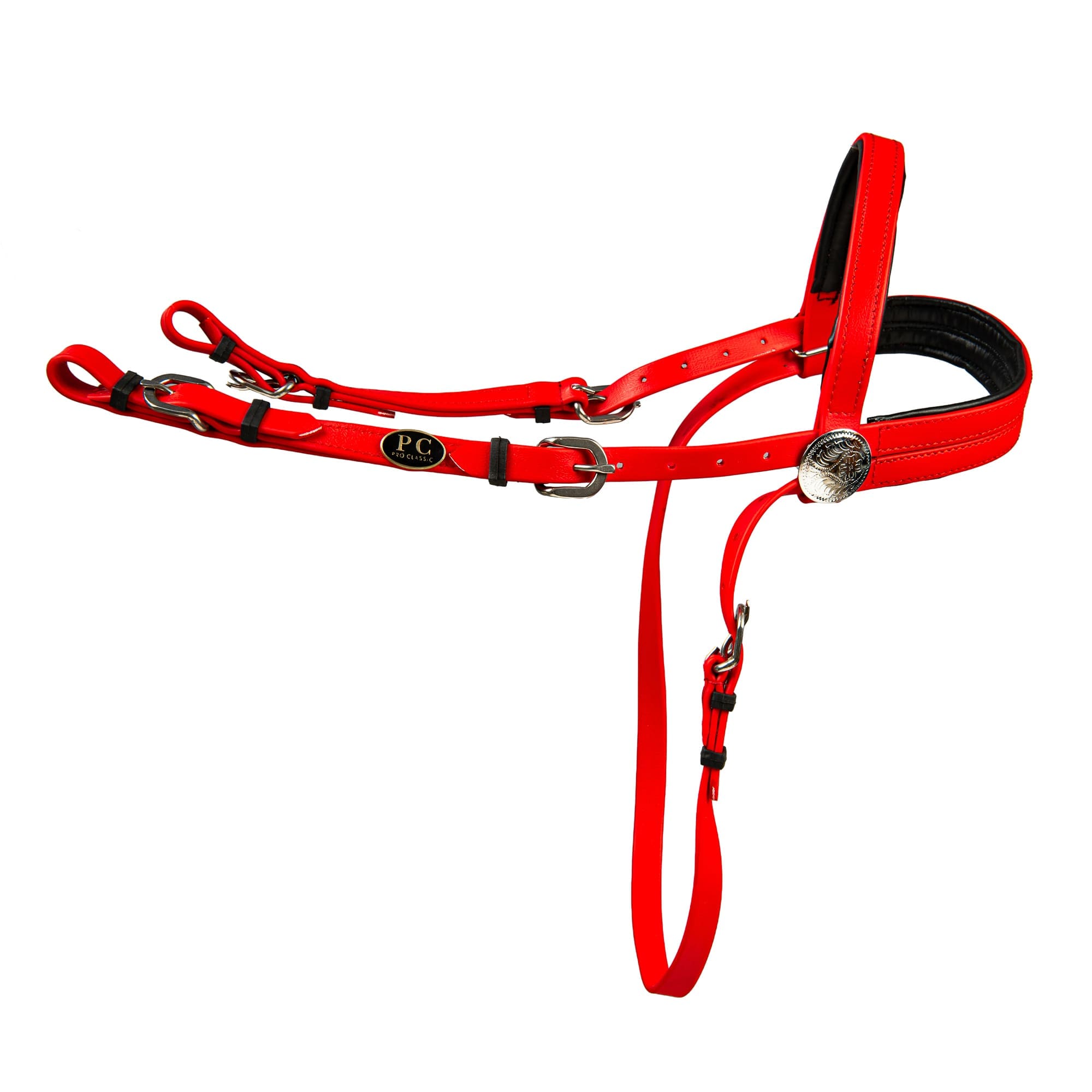 Premium Horse Bridle – Red, Blue & White Leather Bridles